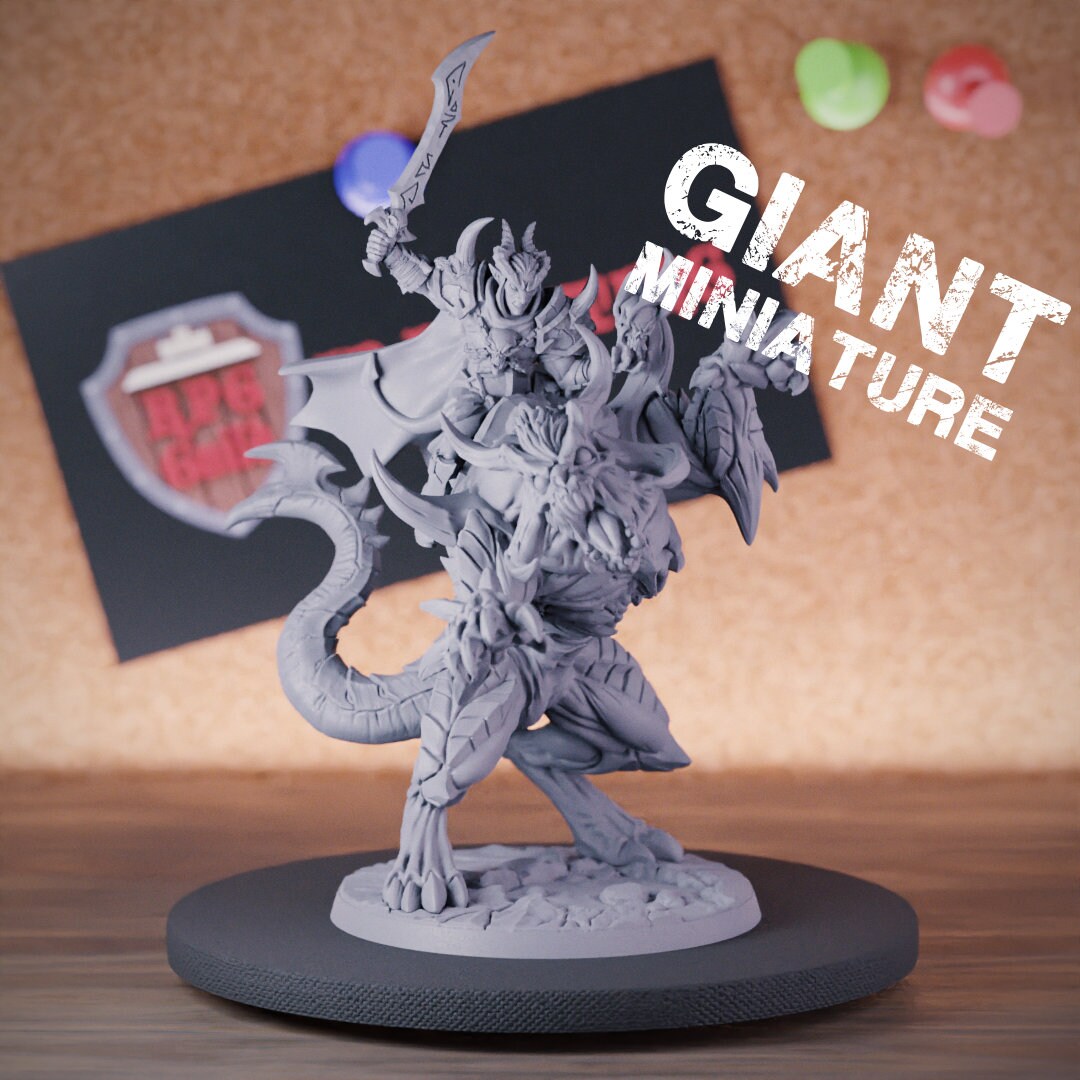 Tiefling Demon Prince Mounted Miniature Warlock Dungeons and Dragons ...