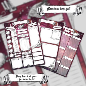 Dnd 5e Character Sheet Bard Printable and Fillable PDF D&D 5e Bard Stat ...