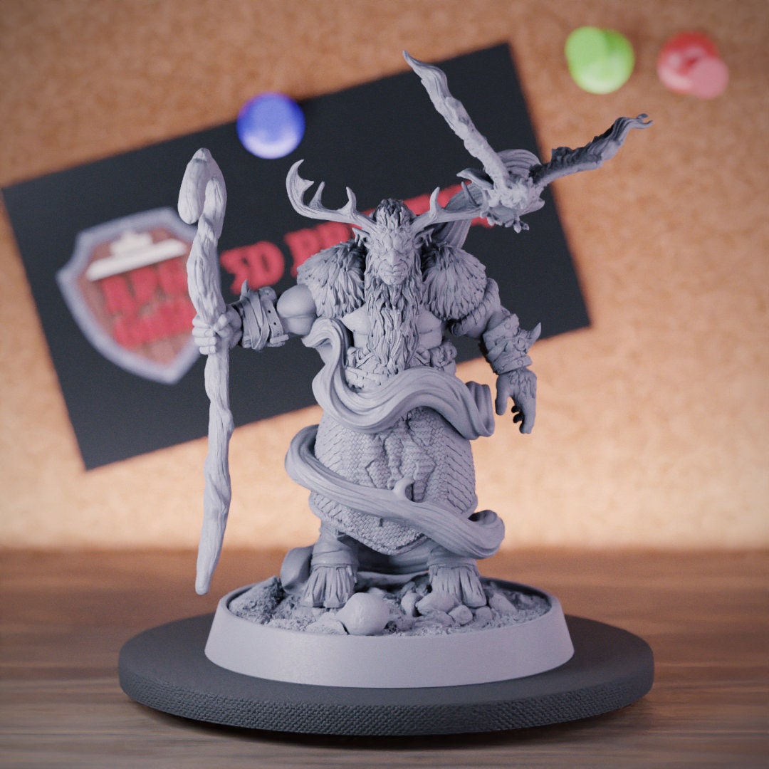 Satyr Druid Miniature Fey Forest Guardian Dungeons and Dragons Mini RPG ...
