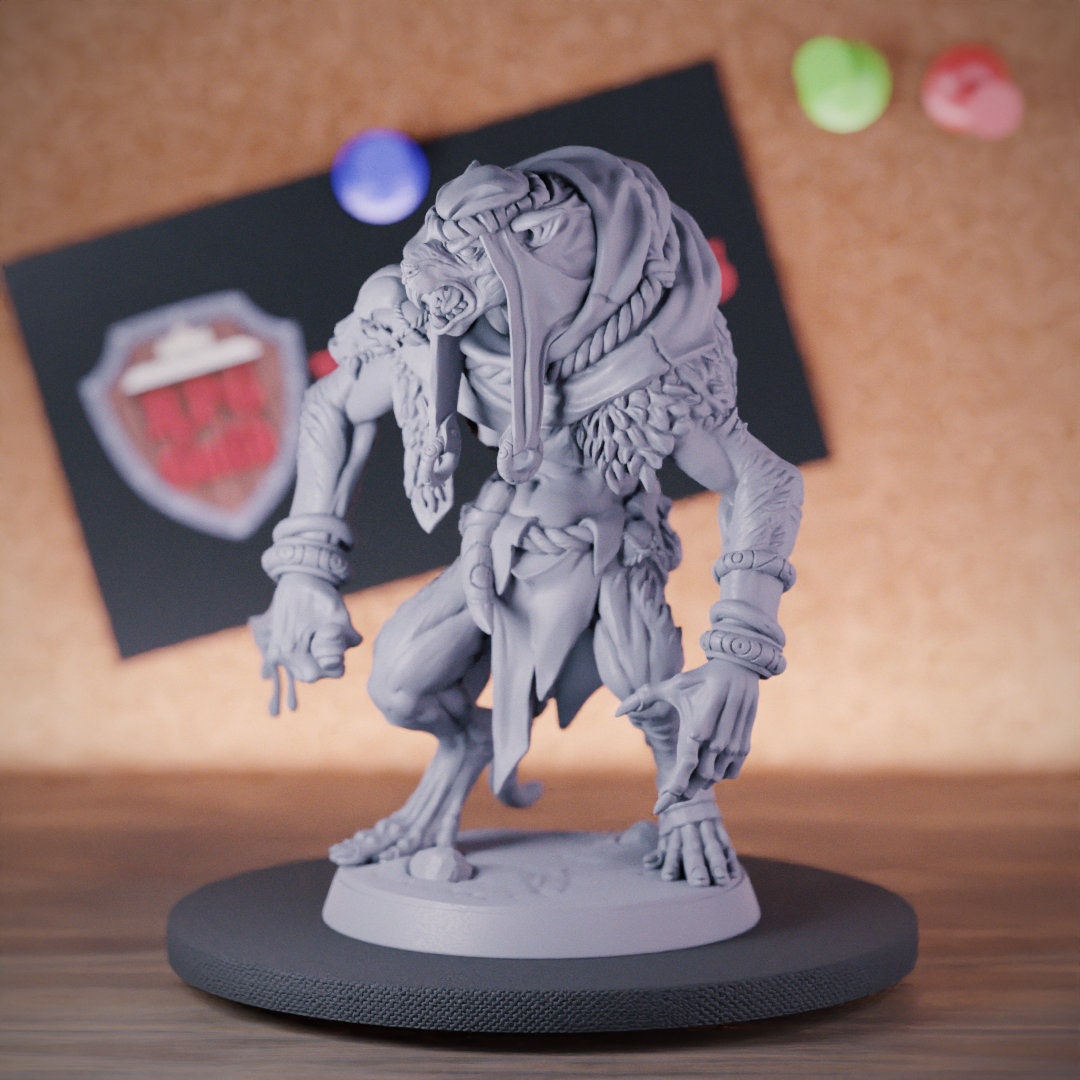 Skaven Ogron Miniature Ratmen Warrior Dungeons and Dragons Mini RPG ...