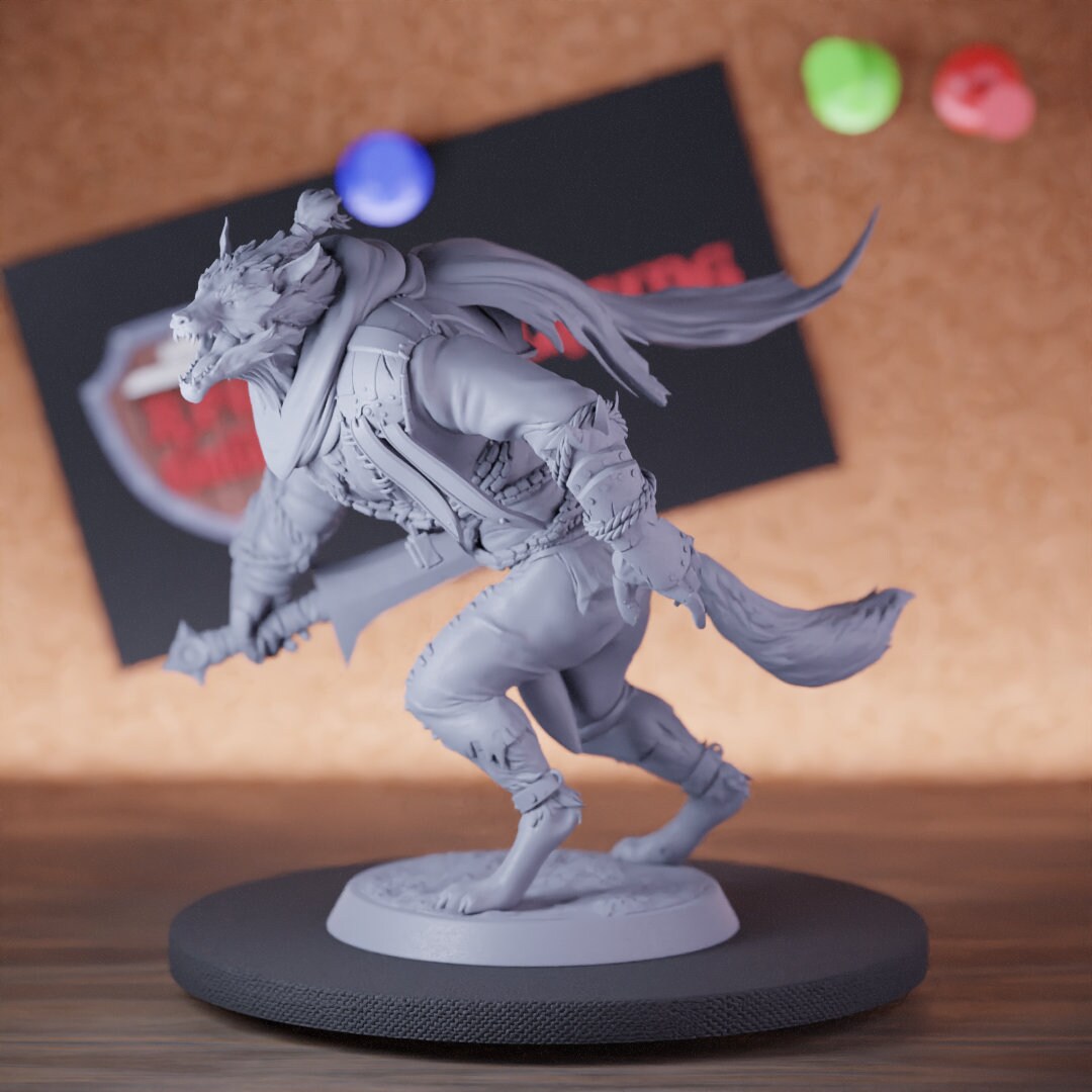 Werewolf Guardian Miniature Monster Mini Dungeons and Dragons Mini RPG ...