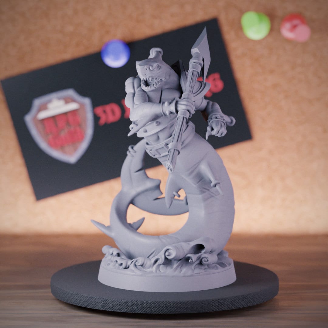 Sharkfolk Marine Miniature Underwater Monster Dungeons and Dragons Mini ...