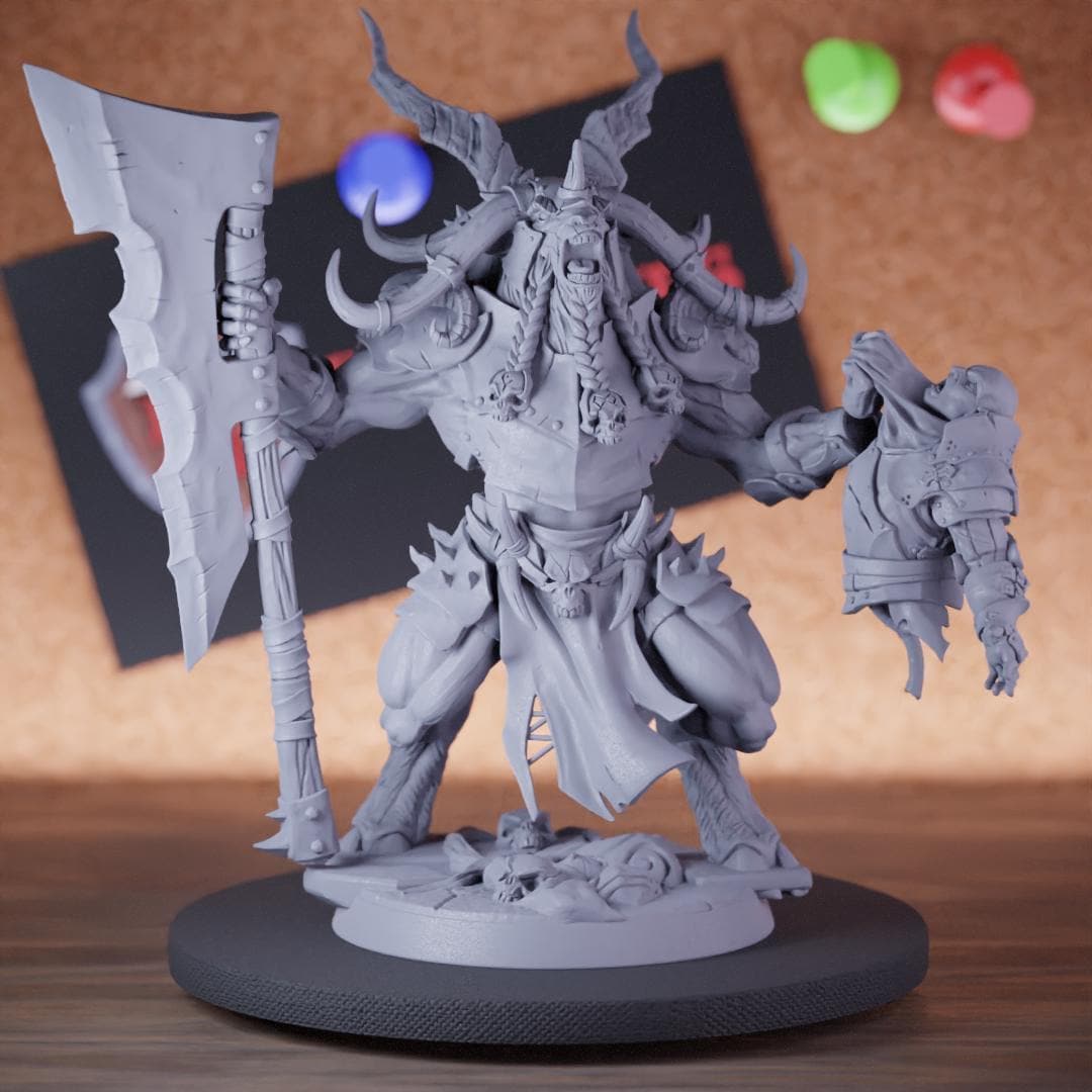 Beastlord Minotaur Miniature Barbarian Butcher Mini Dungeons and ...