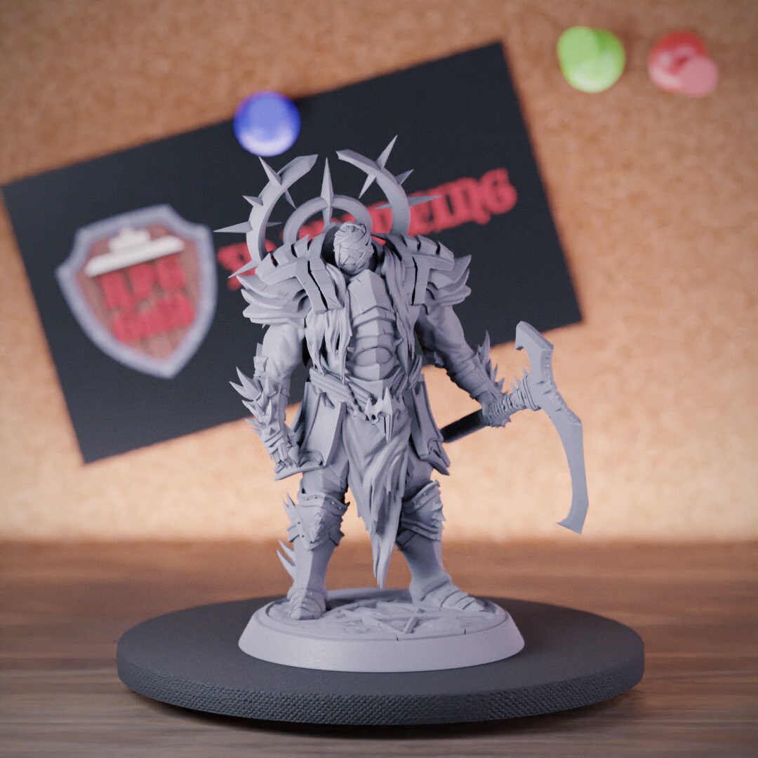 Death Reaper Knight Miniature Warlock Mini Dungeons and Dragons Mini ...