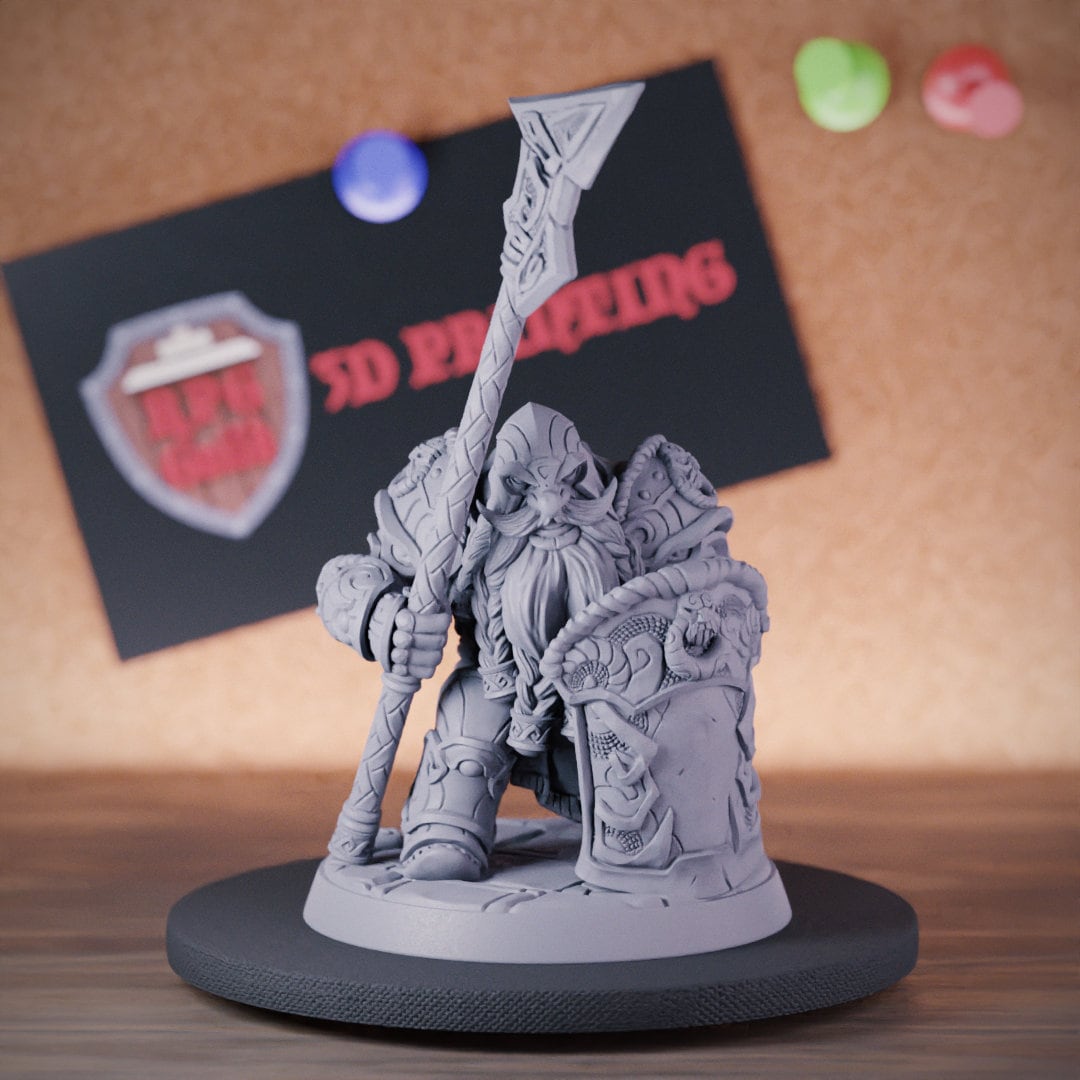 Dwarf Fighter Miniature Warrior Mini Dungeons and Dragons Mini RPG ...