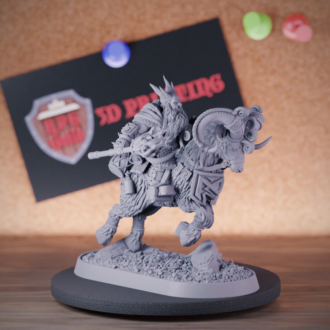 Dwarf Rider Goat Warrior Miniature Dungeons and Dragons Mini RPG ...