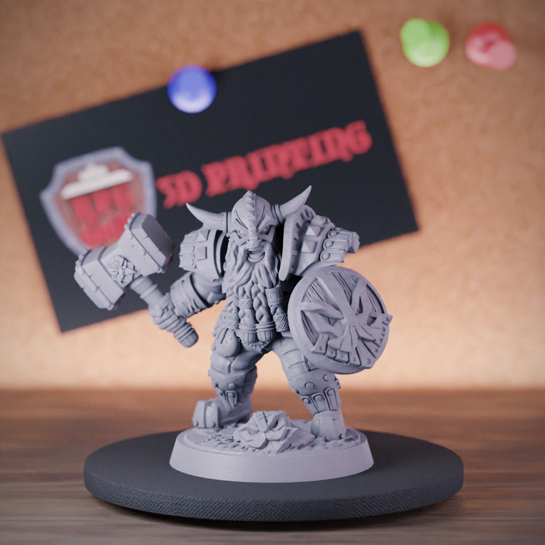 Dwarf Defender Miniature Dungeons and Dragons Mini RPG Tabletop ...