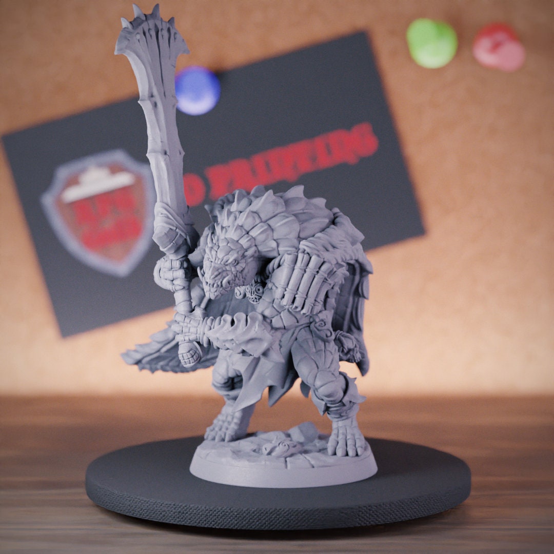 Lizardmen Fighter Miniature Dungeons and Dragons Mini RPG Tabletop ...