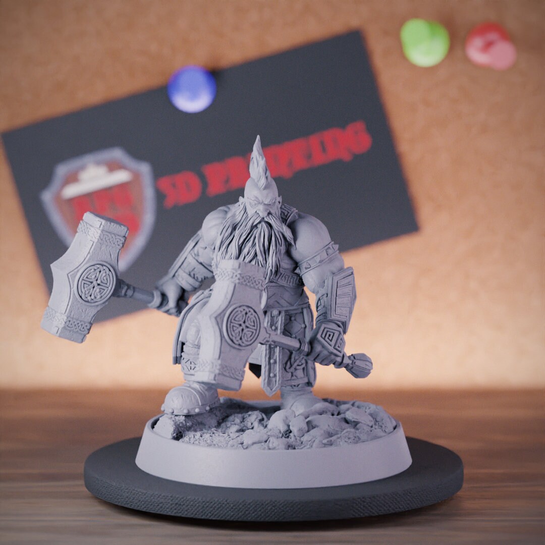 Dwarf Hero Miniature Warrior Master Dungeons and Dragons Mini RPG ...
