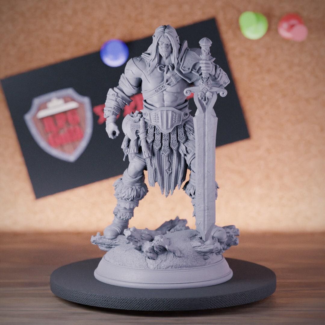 Goliath Barbarian With Sword Miniature | 28mm-75mm | Resin 3D Printed D ...