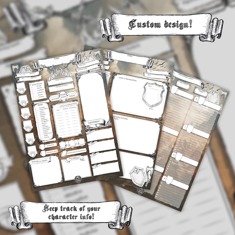 Dnd 5e Character Sheet Fighter Printable and Fillable PDF D&D 5e ...