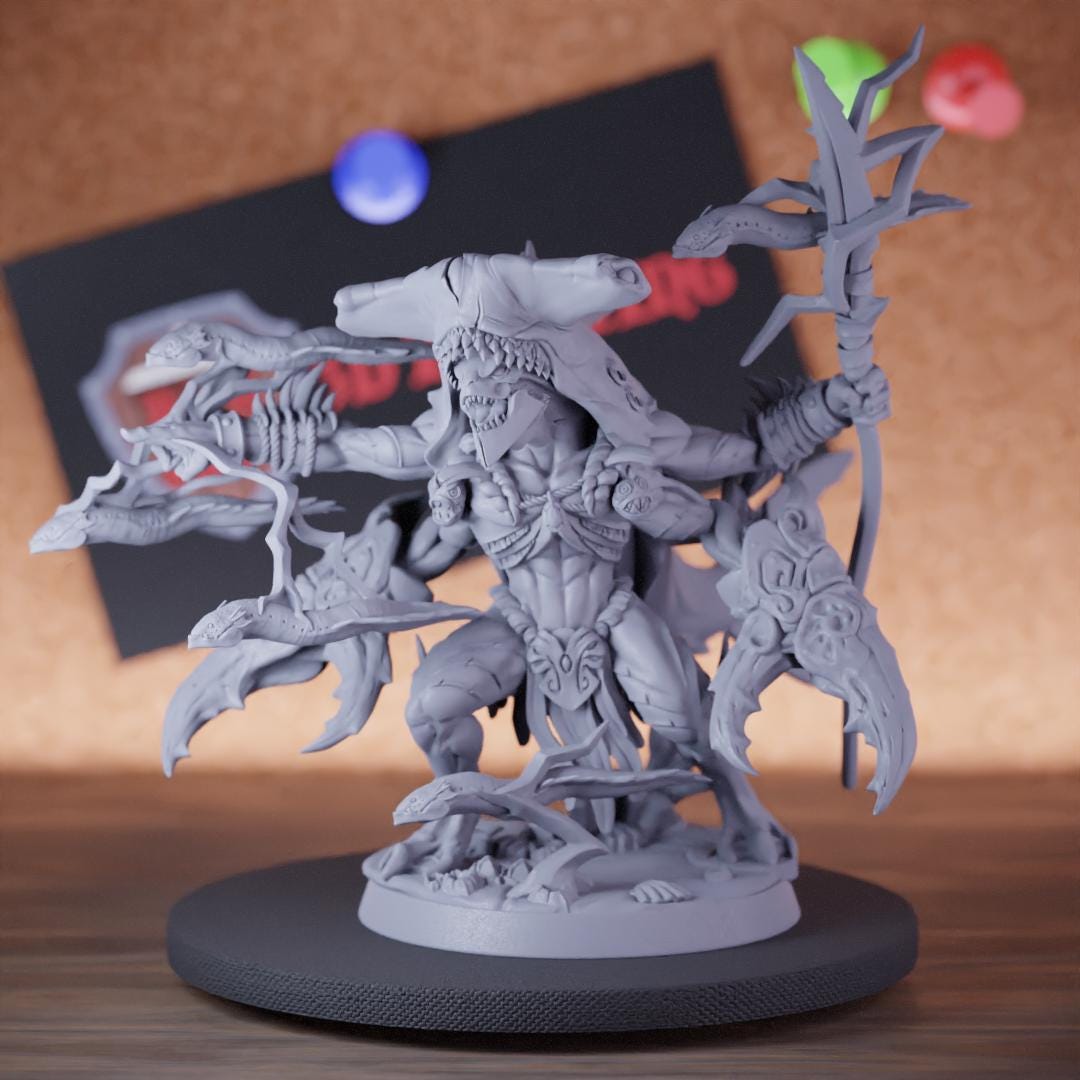 Triton Warchief Miniature Sea Warlock Mini Dungeons and Dragons RPG ...