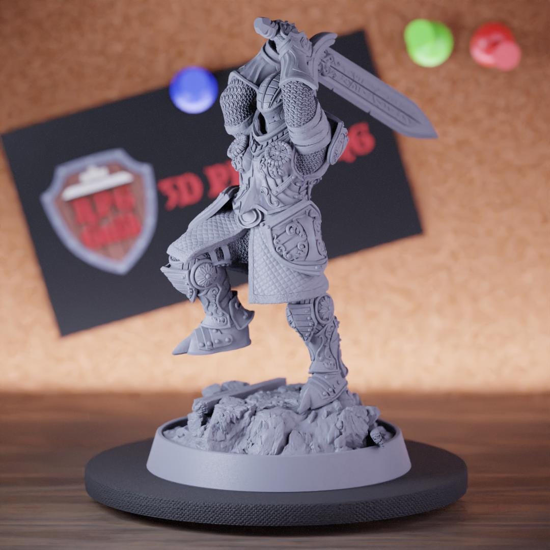 Holy Knight Miniature Sword Fighter Mini Dungeons and Dragons RPG ...