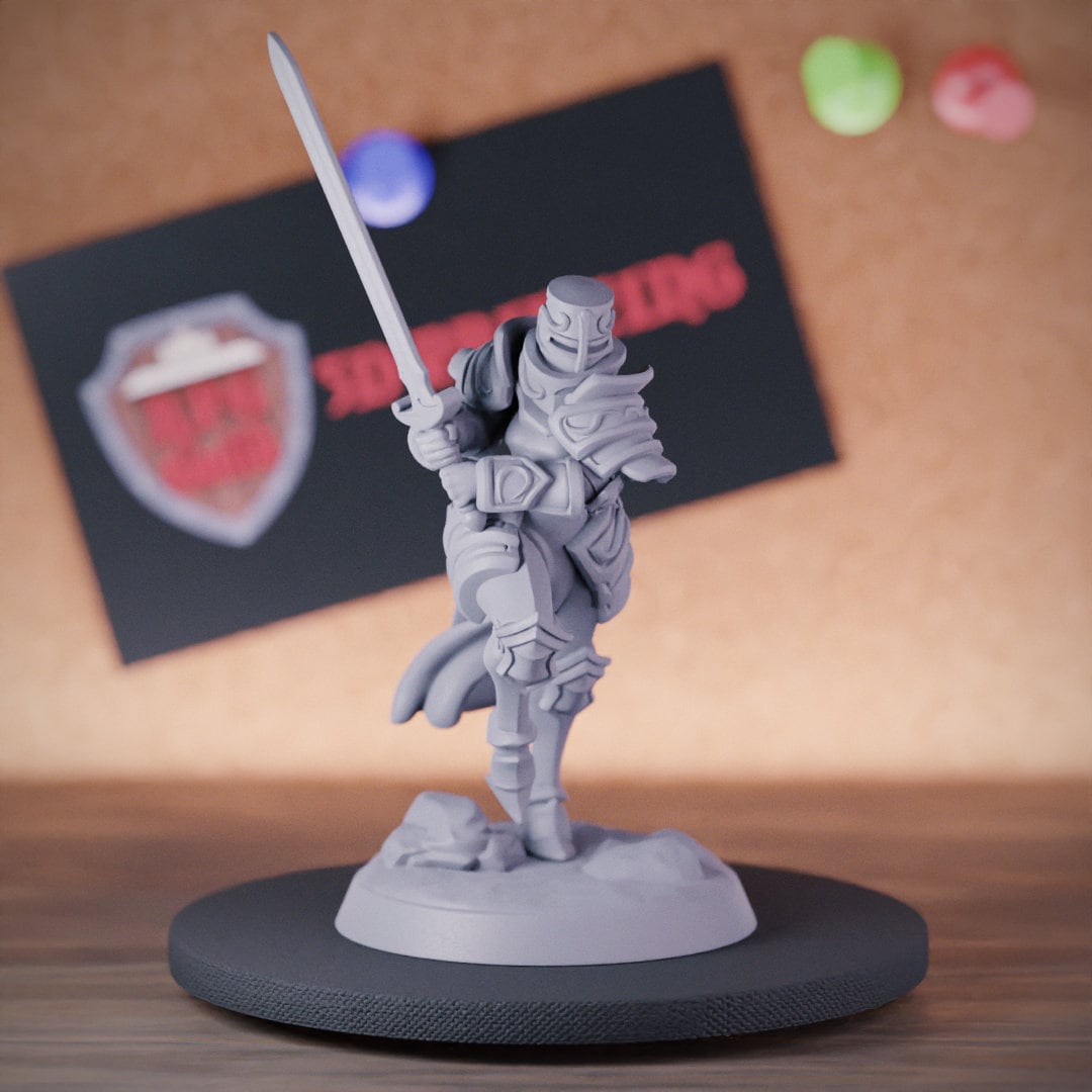 Knight Running Miniature Dungeons and Dragons Mini RPG Tabletop ...