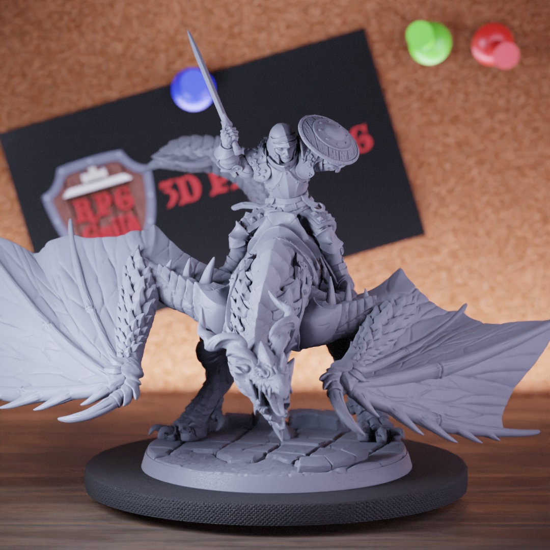 Attacking Wyvern Female Rider Miniature Monster Mini Dungeons and ...