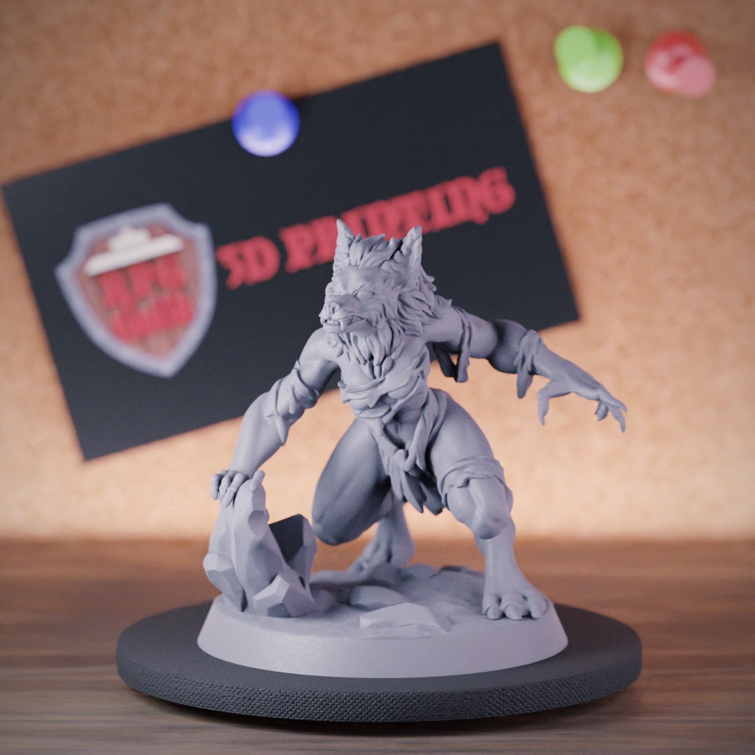 Female Werewolf Monster Miniature Dungeons and Dragons Mini RPG ...
