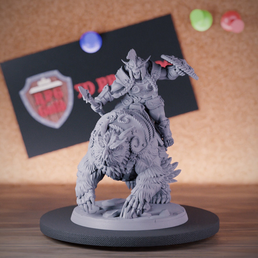 Female Bugbear Warrior Miniature Ranger Owlbear Dungeons and Dragons ...