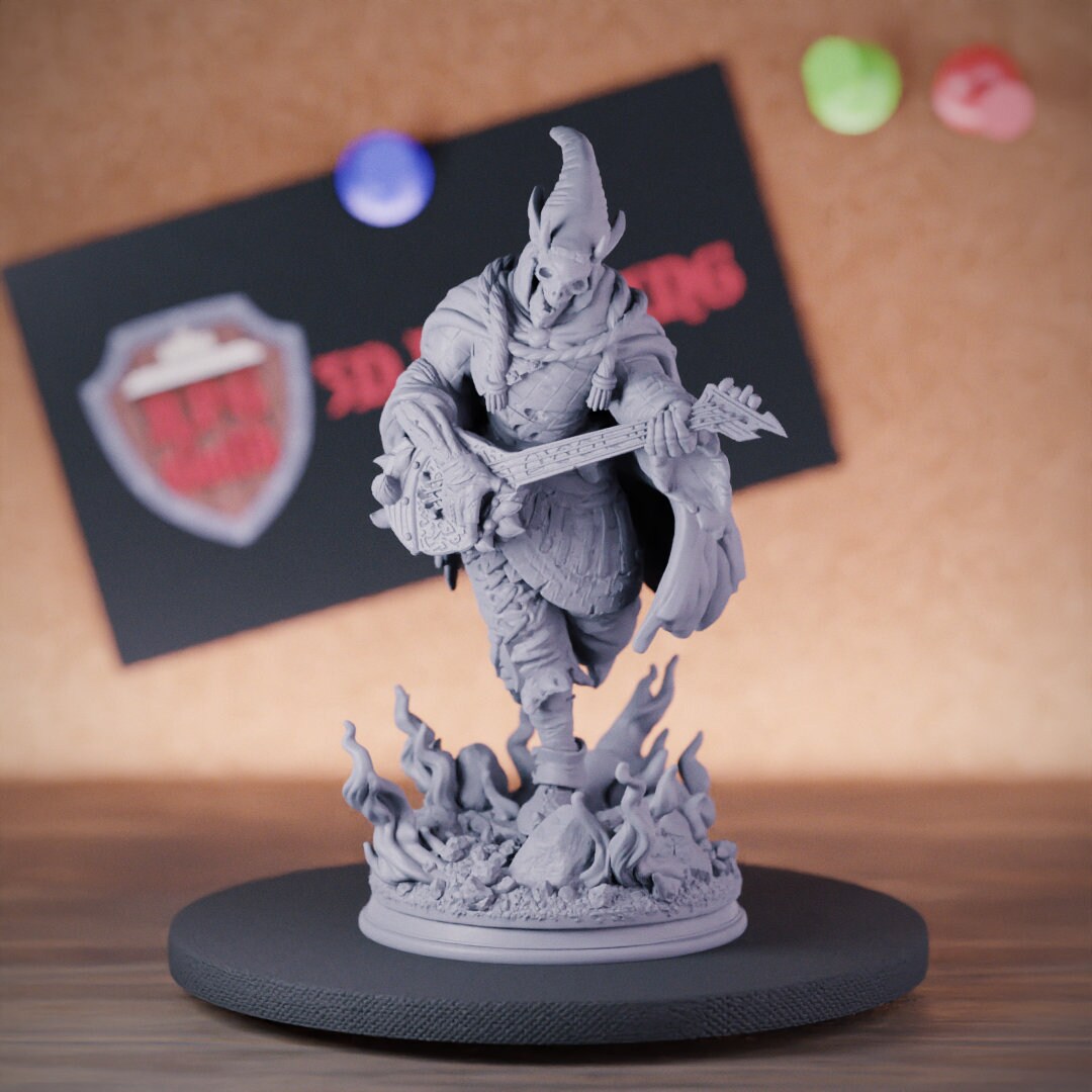 Undead Bard Miniature Skeleton Singer Mini Dungeons and Dragons Mini ...