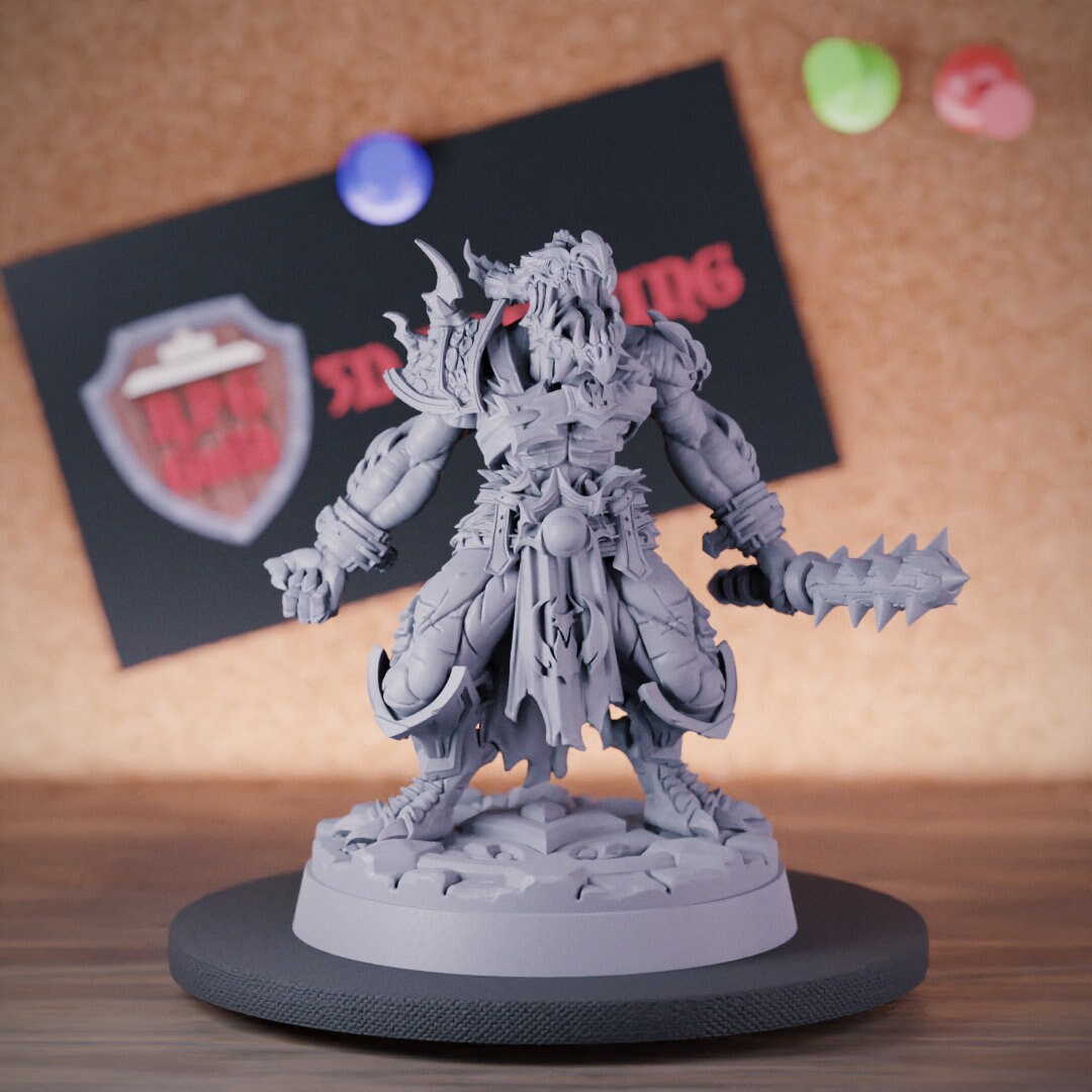 Dragonborn Berserker Miniature Mauler Dungeons and Dragons Mini RPG ...