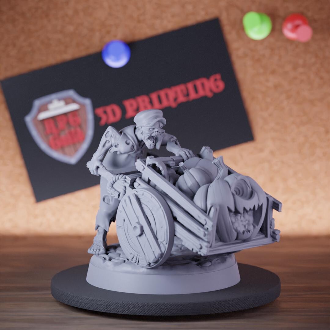 Undead Wagoner Miniature Zombie Villiger Mini Dungeons and Dragons RPG Tabletop Miniature Dnd ...