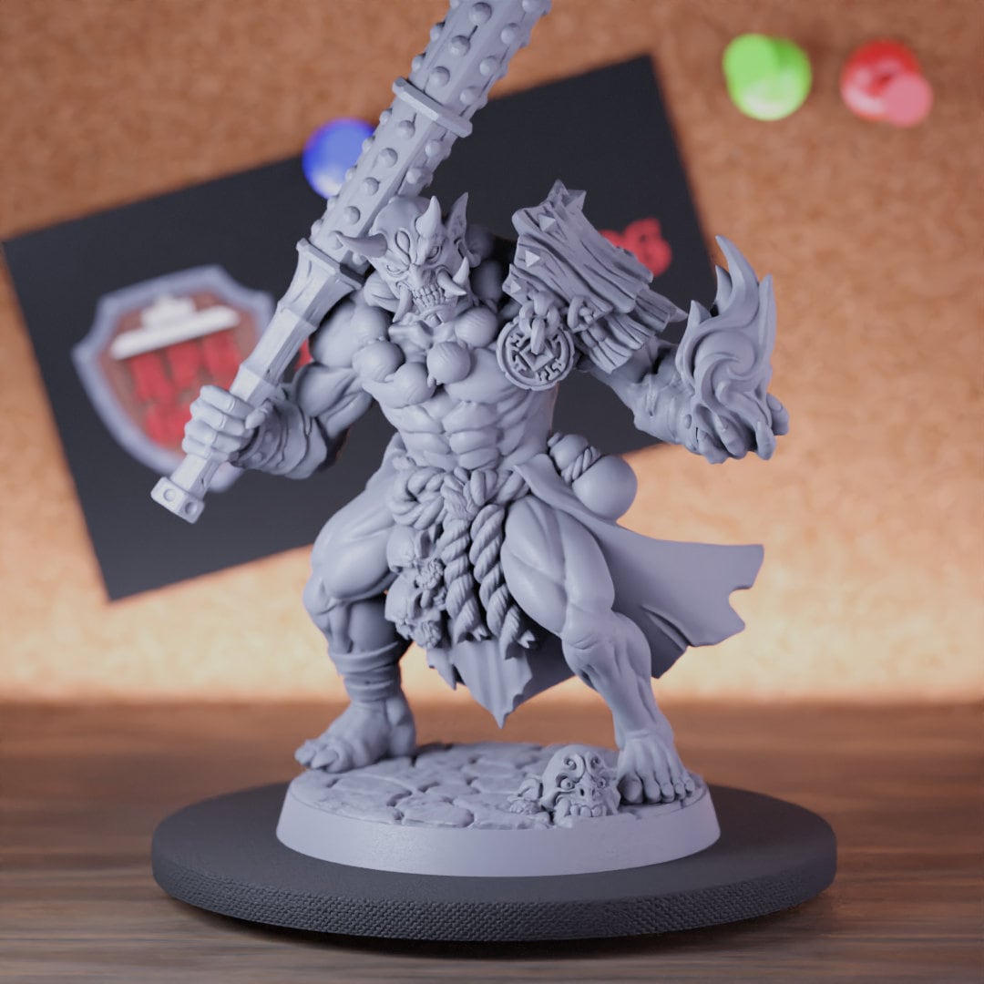 Oni Demon Grunt Miniature Fiend Monster Dungeons and Dragons Mini RPG ...