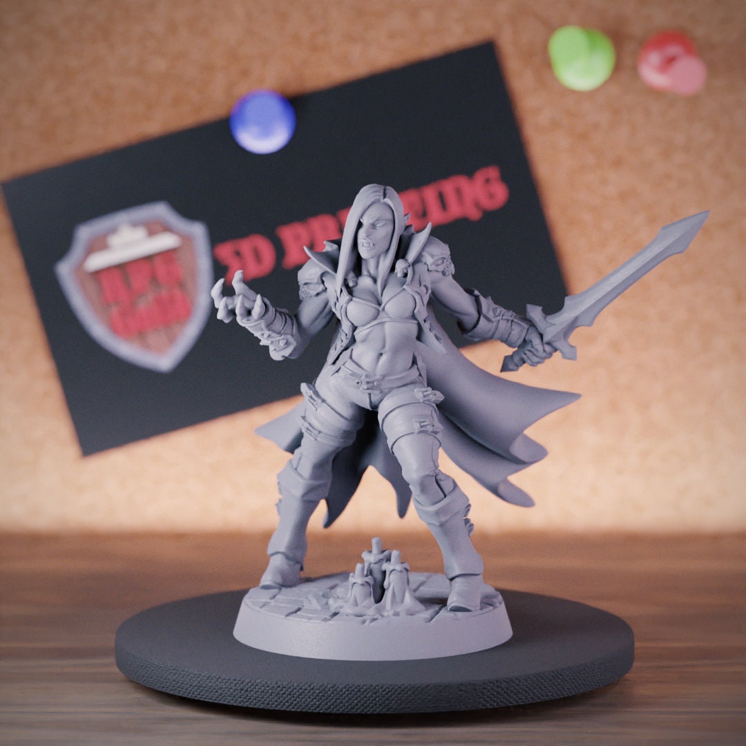 Female Vampire Warrior Miniature Curse of Strahd Mini Dungeons and ...