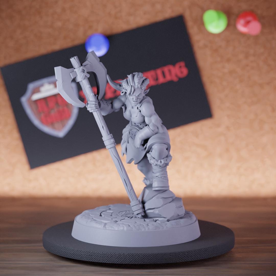 Berserk Female Orc Miniature Axe Fighter Mini Dungeons and Dragons RPG ...