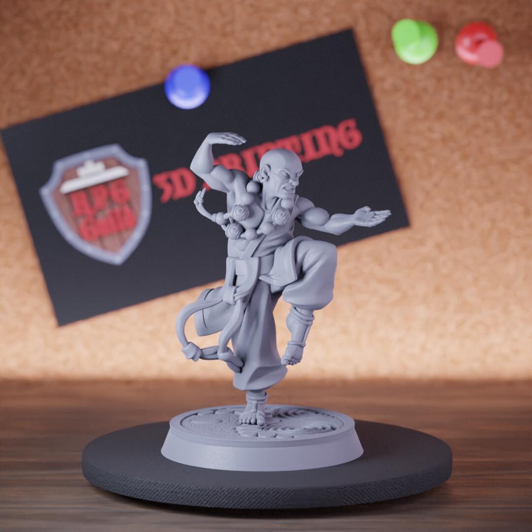 Old Monk Miniature Karate Master Mini Dungeons and Dragons RPG Tabletop ...