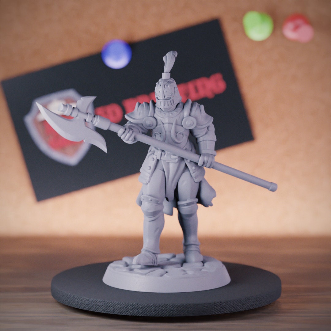 Knight Halberd Miniature Champion Dungeons and Dragons Mini RPG ...