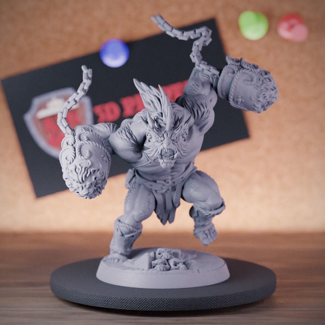Bugbear Monk Berserker Barglura Miniature | 28mm-38mm | Resin 3D ...