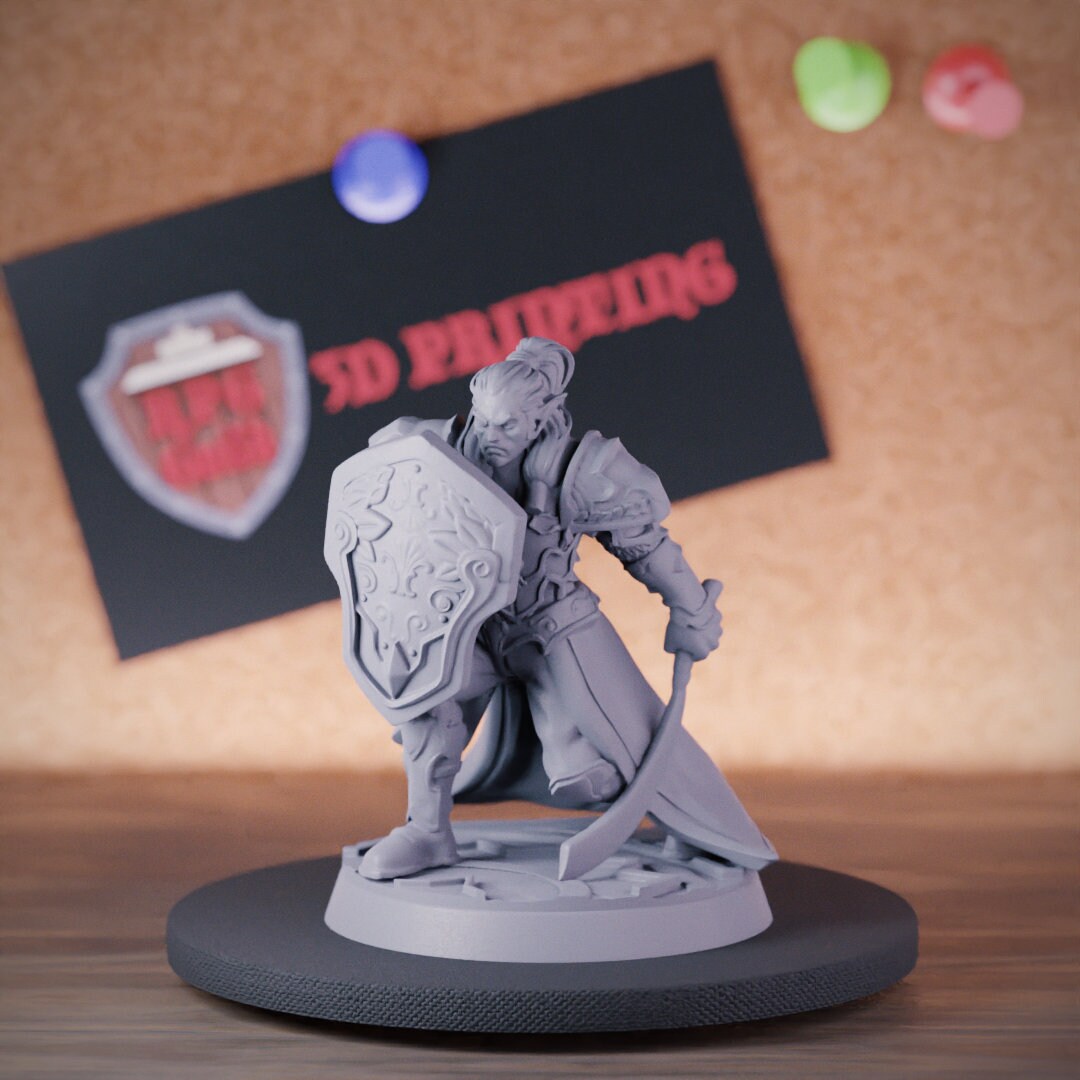 Elf Guard Miniature Warrior Dungeons and Dragons Mini RPG Tabletop ...