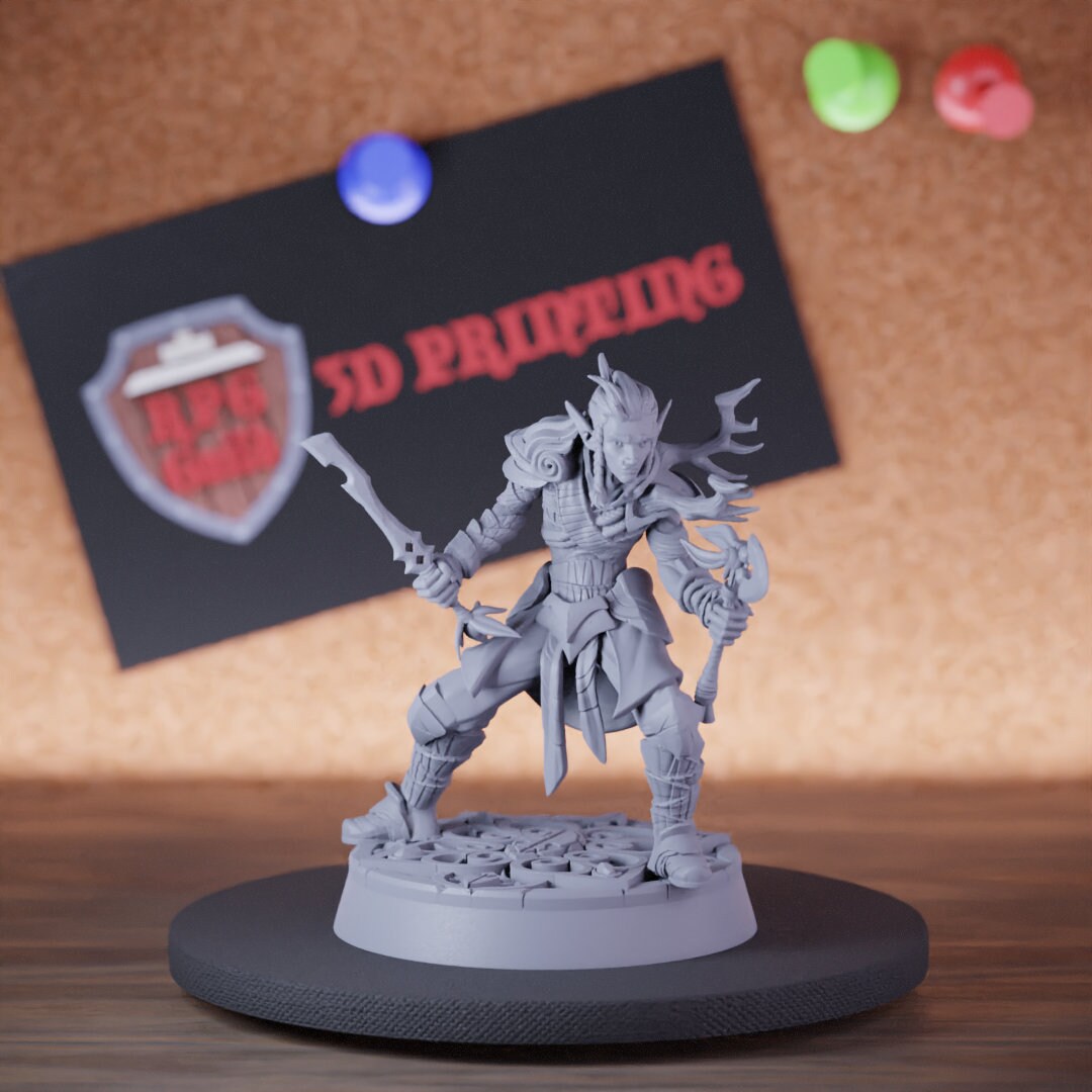 Elf Forest Guard Miniature Ranger Miniature Dungeons and Dragons Mini ...