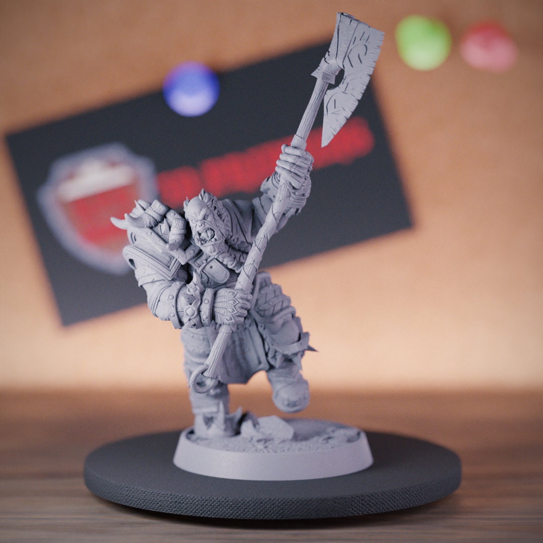 Orc Warrior Miniature Dungeons and Dragons Mini RPG Tabletop Miniature ...