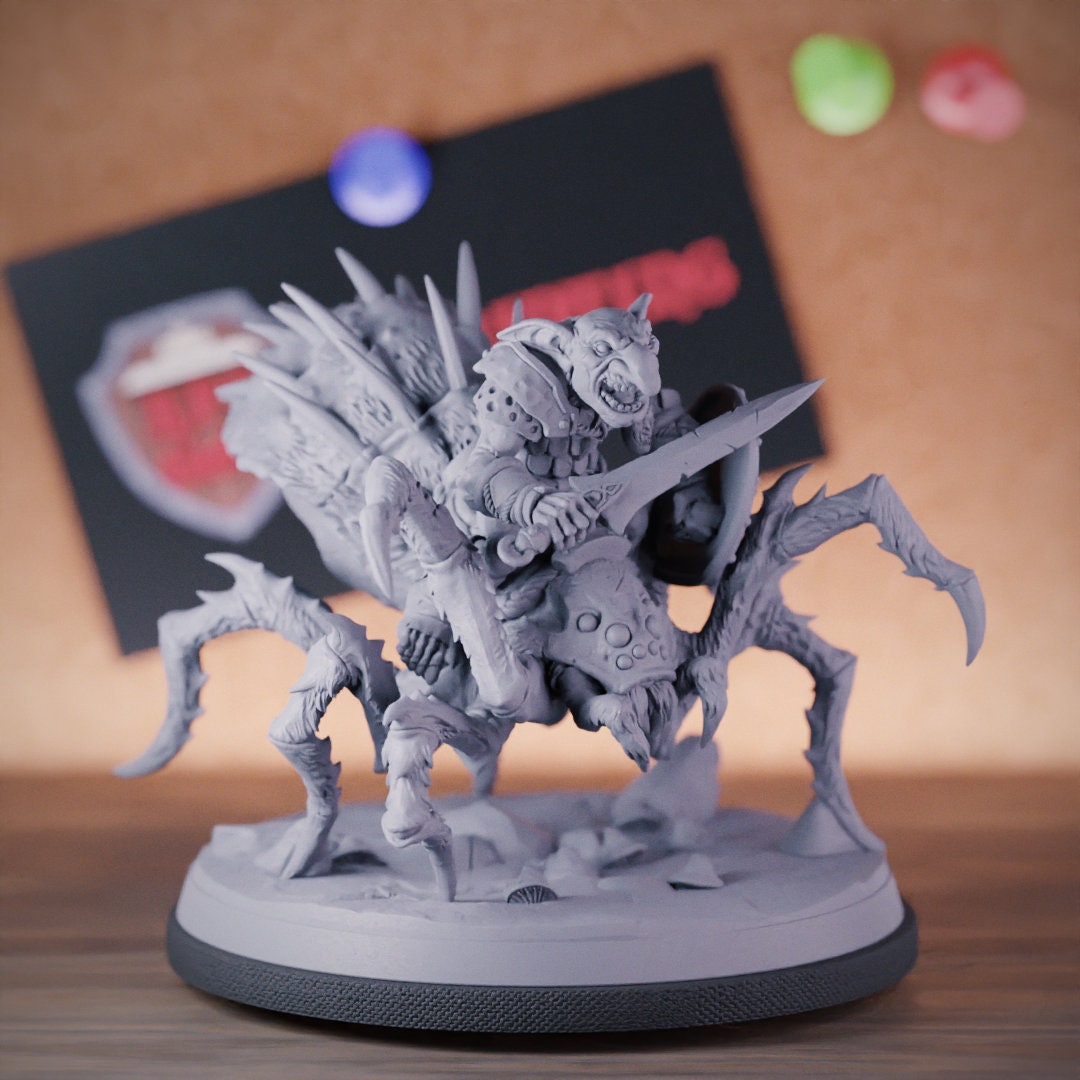 Goblin Rider Miniature Spider Rider Mini Goblin Dungeons and Dragons ...
