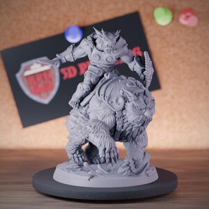 Bugbear Rider Cavalry Miniature Owlbear Dungeons and Dragons Mini RPG ...