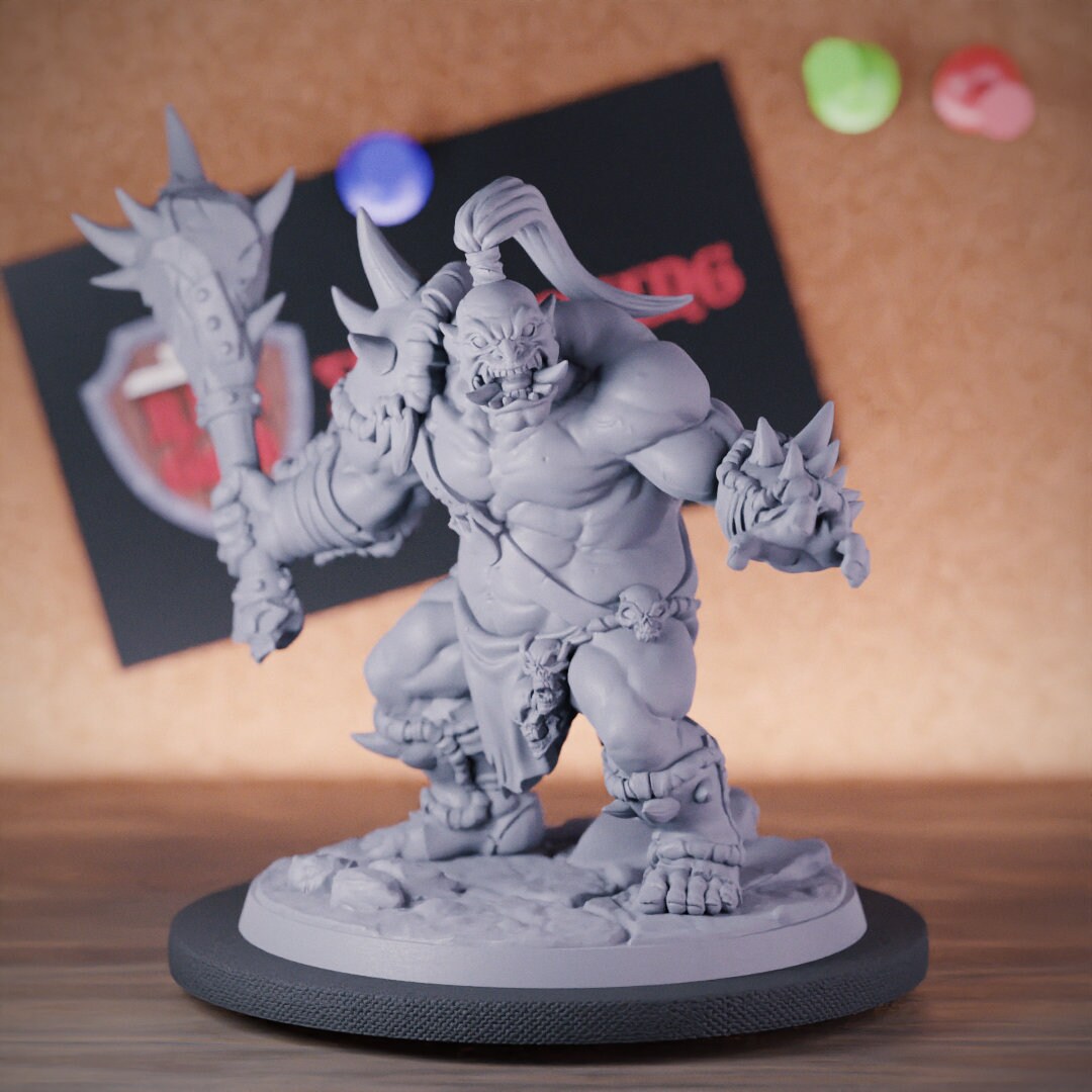 Ogre Warrior Miniature Orc Monster Mini Dungeons and Dragons Mini RPG ...