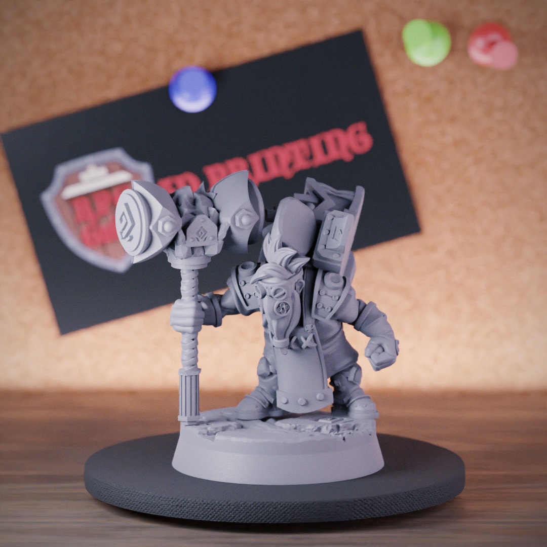 Dwarf Mauler Barbarian Miniature Fighter Dungeons and Dragons Mini RPG ...