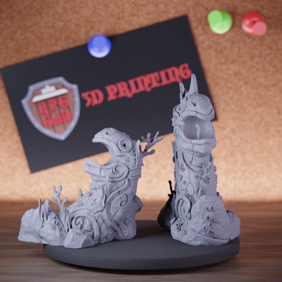 Sea Horse Statue Miniature Underwater Ruins Mini Dungeons and Dragons ...