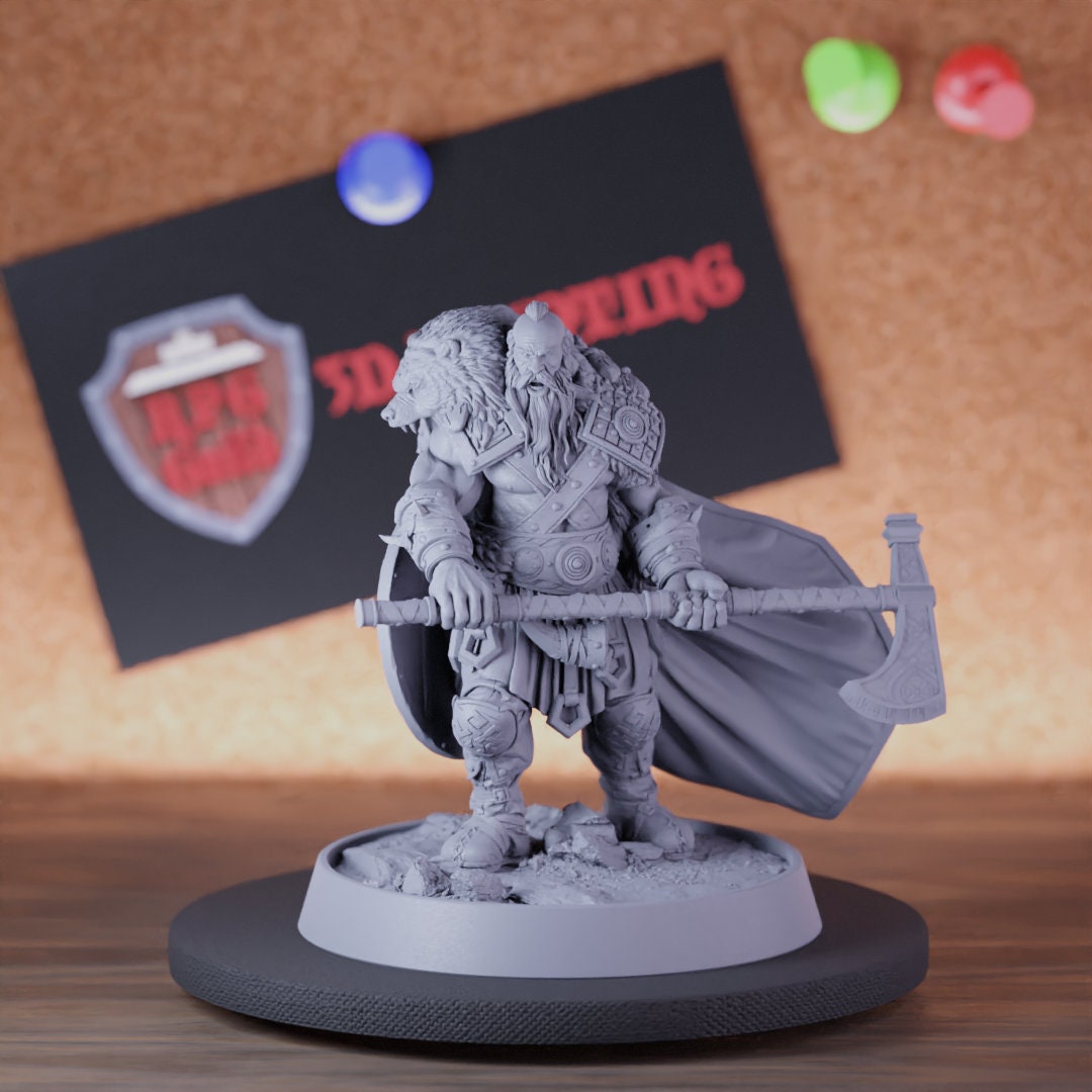 Viking Chief Miniature Barbarian Mini Dungeons and Dragons Mini RPG ...