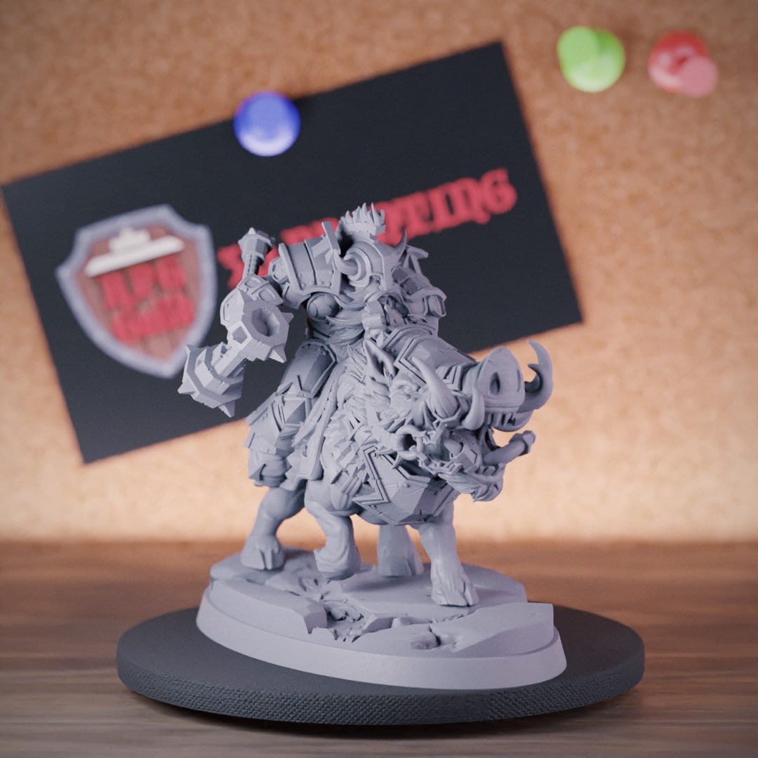 Dwarf Hog Raider Miniature Warrior Dungeons and Dragons Mini RPG ...