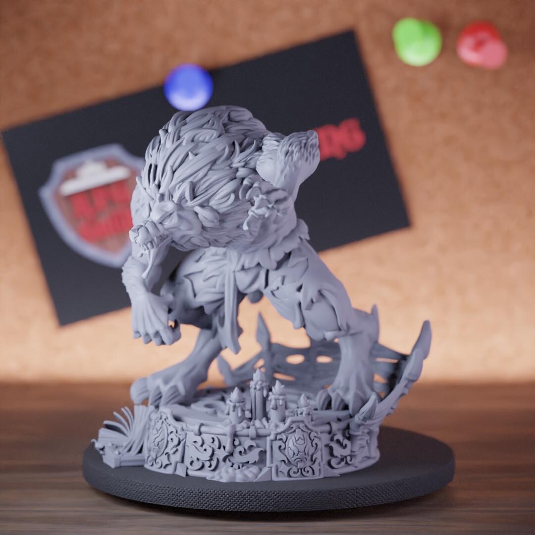 Moon Werewolf Attack Miniature Lycanthropy Mini Dungeons and Dragons ...