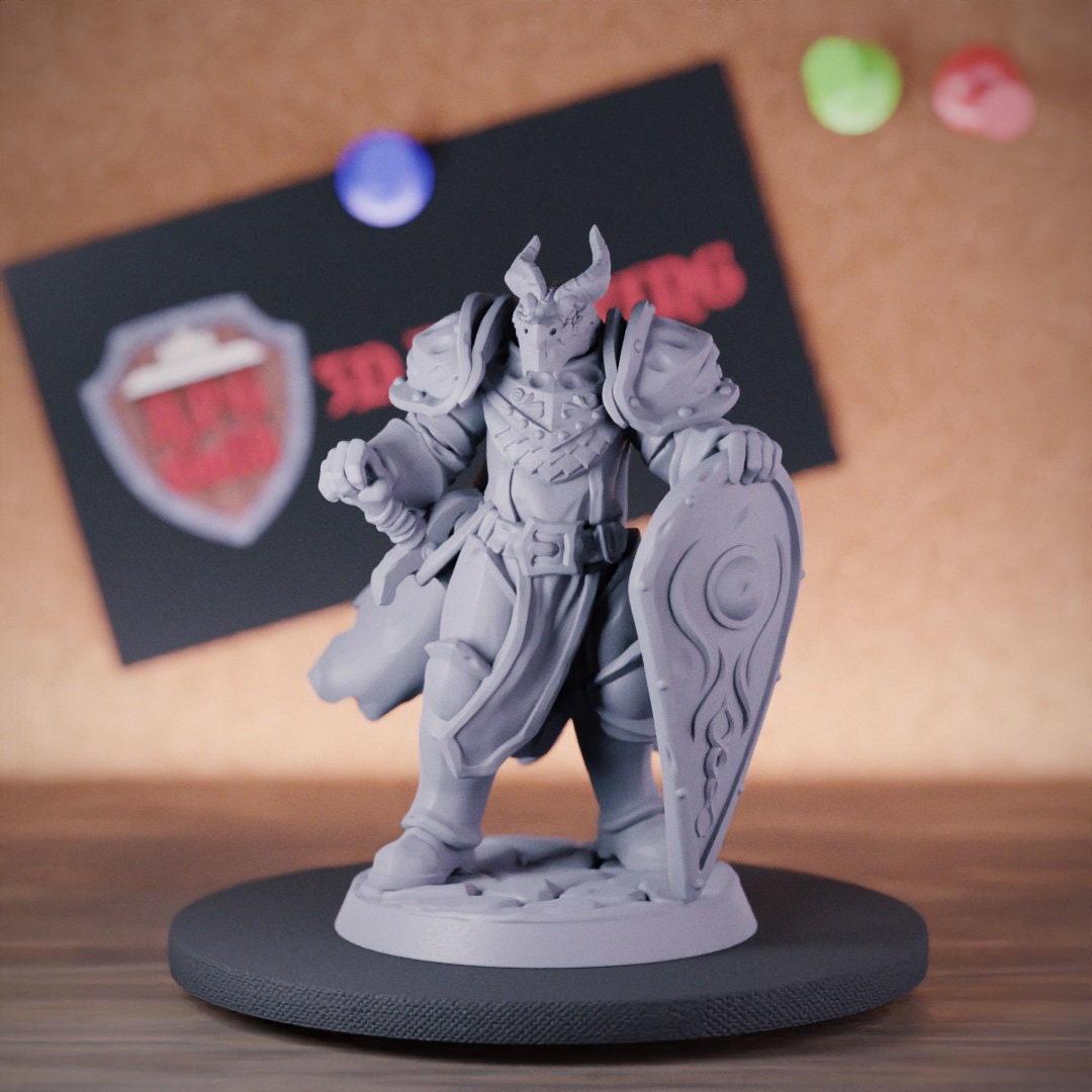Dragonborn Knight Miniature Royal Knight Dungeons and Dragons Mini RPG ...