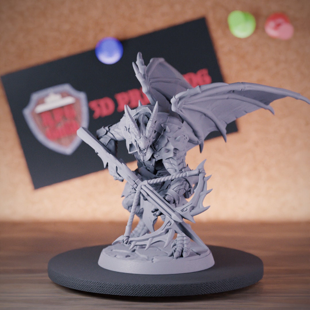 Dragonborn Ranger Miniature Dragon Dungeons and Dragons Mini RPG ...