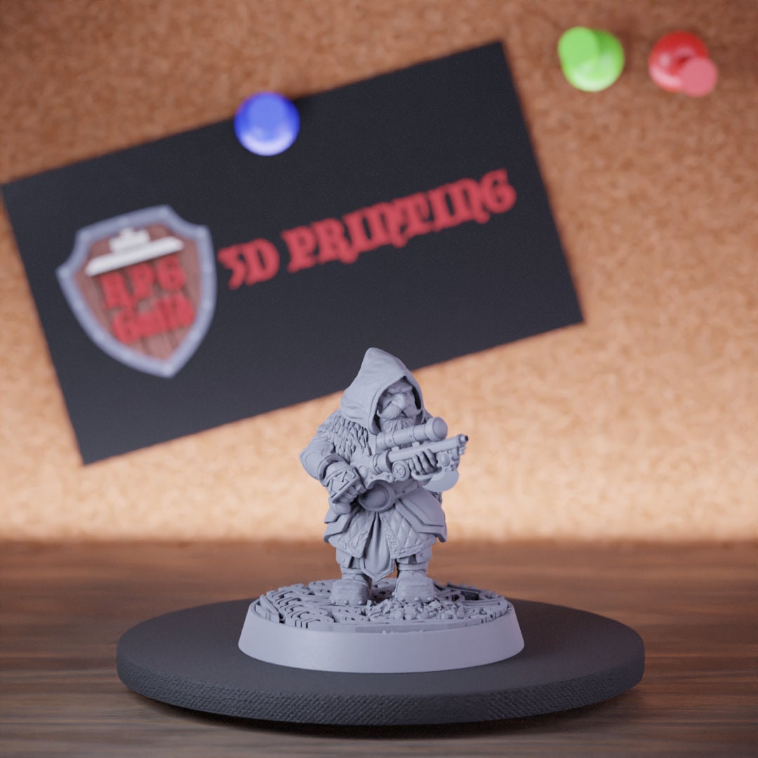 Dwarf Gunslinger Miniature Fighter Mini Dungeons and Dragons Mini RPG ...