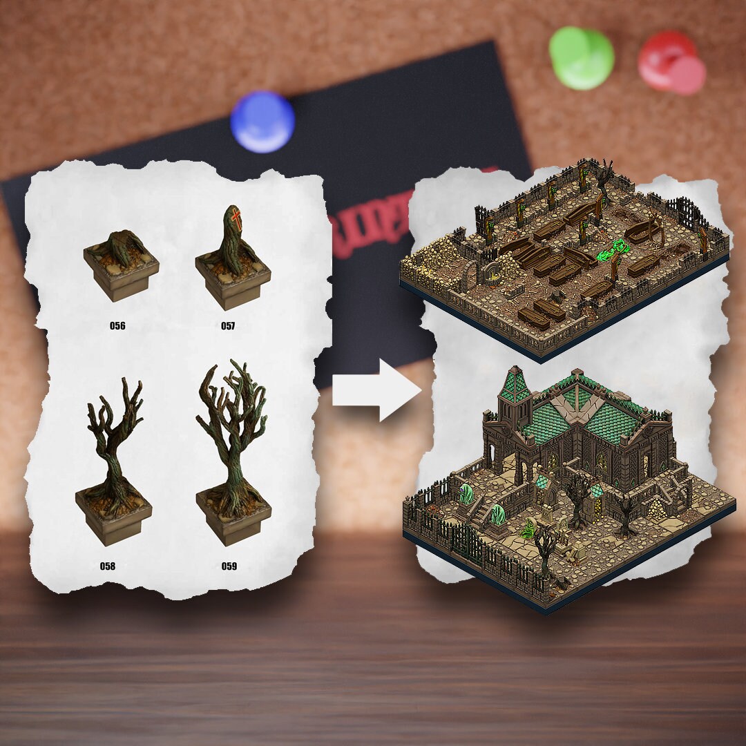 Modular Graveyard Terrain Tiles | Cemetery Necropolis Blocks | Crypt ...