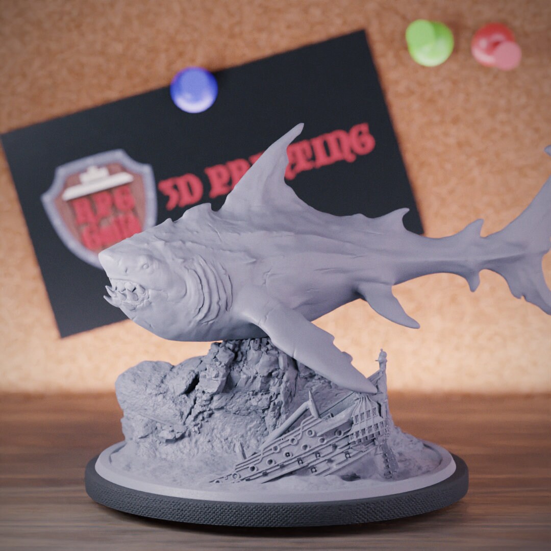 Megalodon Shark Miniature Giant Monstrosity Mini Dungeons and Dragons ...