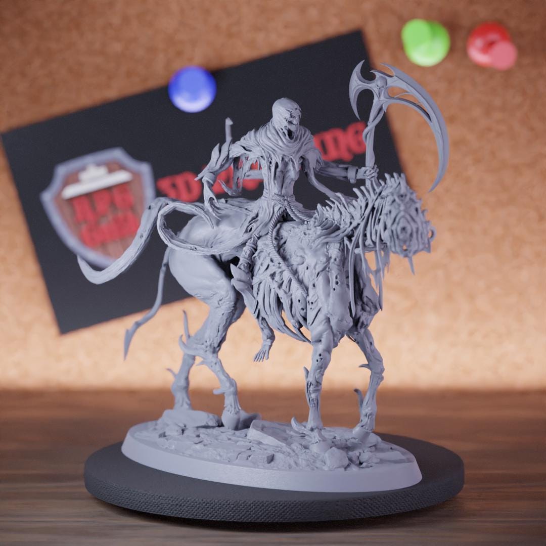 Skeleton Rider Miniature Death Cavalier Mini Dungeons and Dragons Mini ...