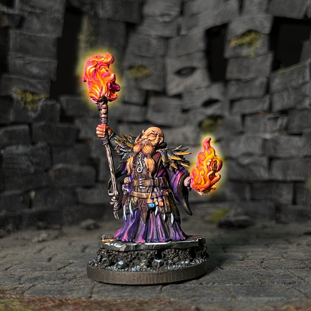 Dwarven Wizard Painted Miniature Dungeons and Dragons Dnd RPG Mini ...