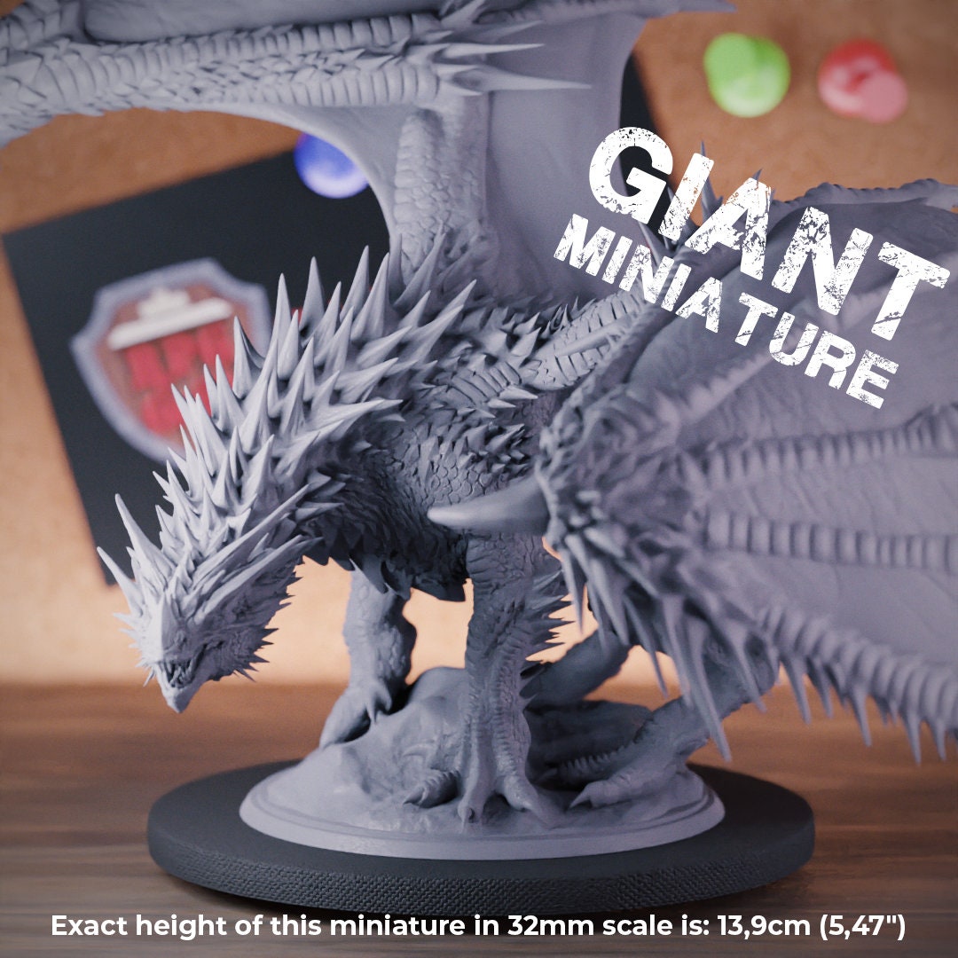 Adult Red Dragon Miniature Drake Monster Mini Dungeons and Dragons Mini ...