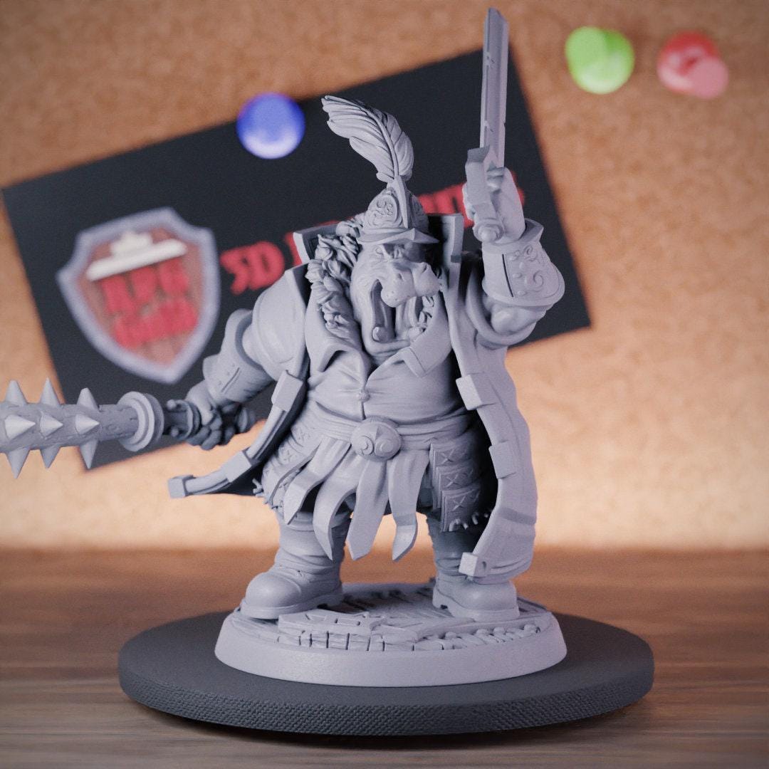 Giff Soldier Infantry Miniature Hippo Sailor Dungeons and Dragons Mini ...
